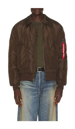 Alpha Industries Cwu 45/p Relaxed Fit Flight Jacket In Brown - Hickory