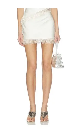 RUNAWAY THE LABEL Valia Low Waist Mini Skirt In White - Shell