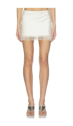 RUNAWAY THE LABEL Valia Low Waist Mini Skirt In White
