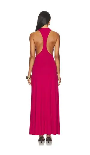 RUNAWAY THE LABEL Ivy Cowl Racerback Maxi Dress In Red