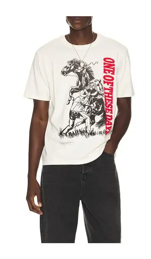 ONE OF THESE DAYS Anyhow Tee Shirt In White - Bone