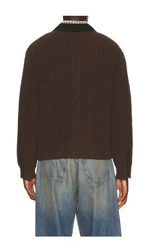 We11Done Contrast Collar Knit Cardigan