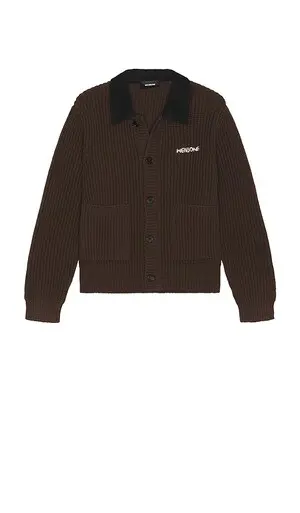 We11Done Contrast Collar Knit Cardigan