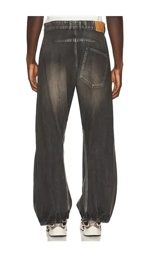 We11Done Repaired Checkcurved Denim Jeans