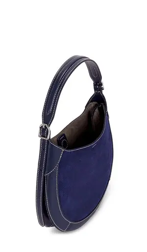 Polo Ralph Lauren Suede Leather Shoulder Bag In Navy