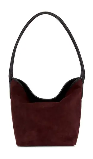 Madewell Suede Port Lid Shoulder Bag In Burgundy - Oxblood Multi