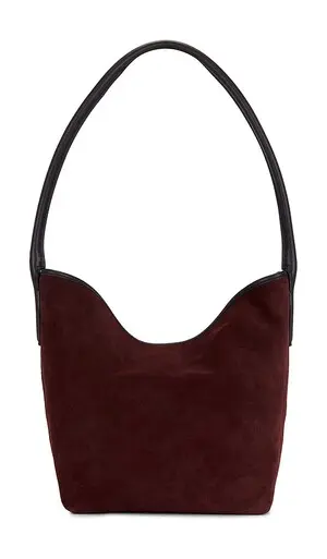 Madewell Suede Port Lid Shoulder Bag In Burgundy