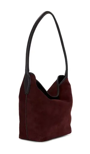Madewell Suede Port Lid Shoulder Bag In Burgundy