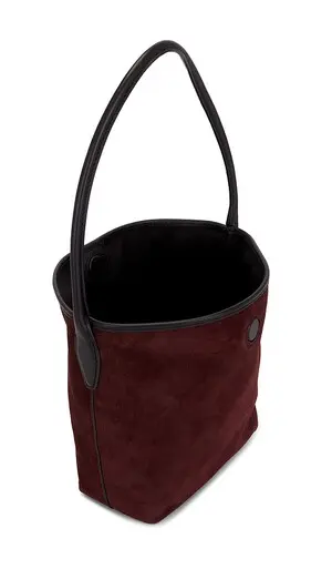 Madewell Suede Port Lid Shoulder Bag In Burgundy