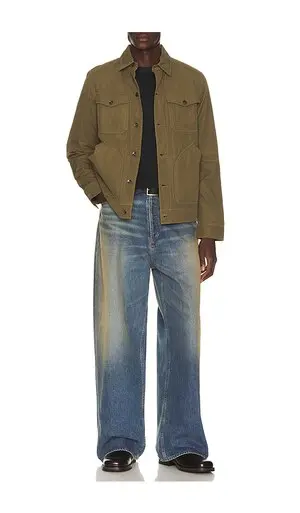 Faherty Brand Frontier Trucker Jacket In Green