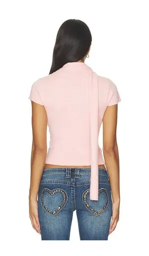 GUIZIO Knit Ara Top In Pink