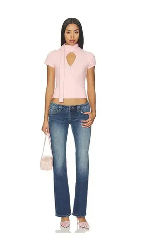 GUIZIO Knit Ara Top In Pink