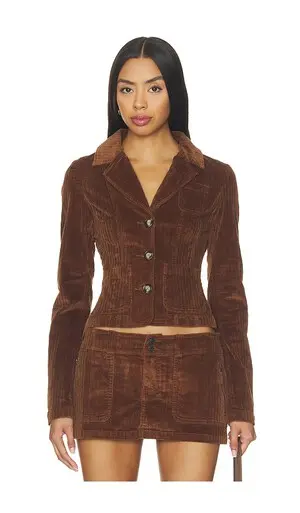 GUIZIO Celine Jacket In Brown - Espresso