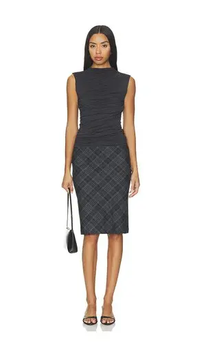 Enza Costa Fluid Viscose Jersey Sleeveless Twist Top In Black