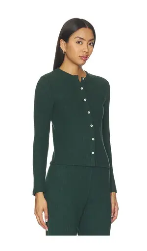 Donni. The Sweater Rib Cardigan In Dark Green