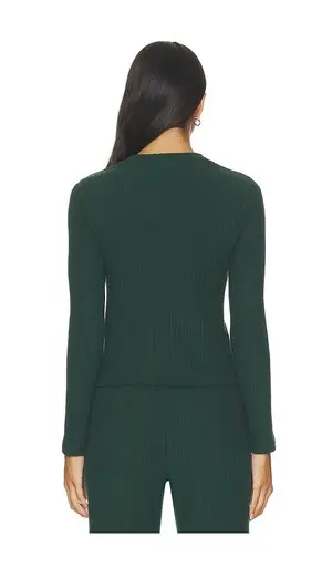 Donni. The Sweater Rib Cardigan In Dark Green