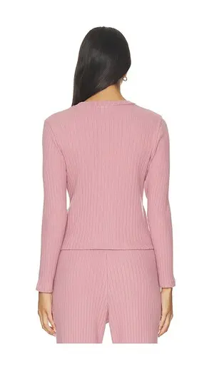 Donni. The Sweater Rib Cardigan In Pink