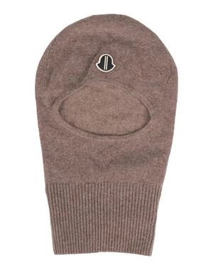 MONCLER + RICK OWENS Hat Taupe Size Virgin Wool, Cashmere