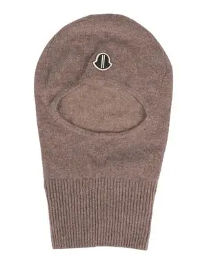 MONCLER + RICK OWENS Hat Taupe Size Virgin Wool, Cashmere