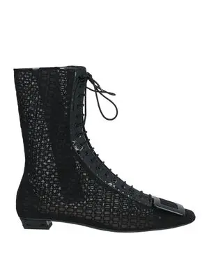 ROGER VIVIER Ankle Boots Size Leather, Textile Fibers