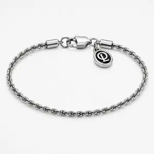 OUTRAGE LONDON Slim Rope Chain Bracelet - Silver