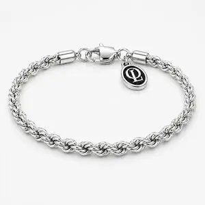 OUTRAGE LONDON Thick Rope Chain Bracelet - Silver