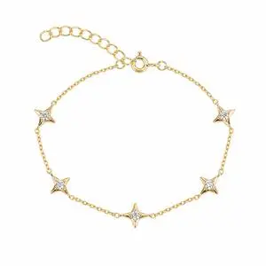 SPERO LONDON Celestial Star Sterling Silver Bracelet - Gold