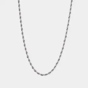 OUTRAGE LONDON Slim Rope Chain Necklace - Silver