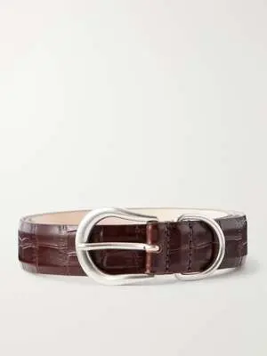 DEHANCHE Hollyhock 3cm Croc-effect Leather Belt - Brown