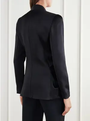 Balmain Tie-detailed Draped Satin-crepe Jacket
