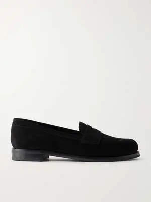 MORJAS The Ivy Suede Penny Loafers - Black