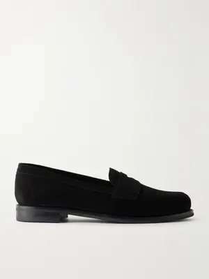 MORJAS The Ivy Suede Penny Loafers - Black