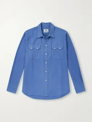 WYTHE Cotton-moleskin Western Shirt - Blue