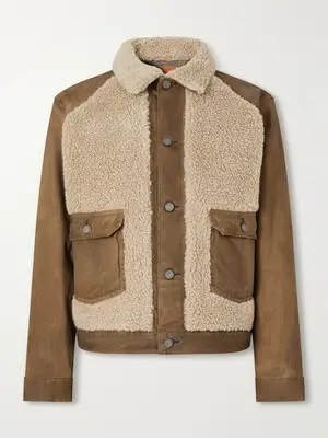 Ralph Lauren Fleece-trimmed Denim Jacket - Brown