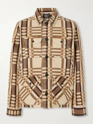 Ralph Lauren Checked Cotton-jacquard Shirt - Brown