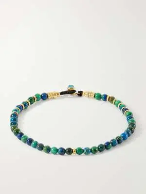MIKIA Circle 4 Gold-plated Sterling Silver Sapphire Beaded Bracelet - Blue