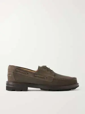 Brioni Suede Boat Shoes - Brown