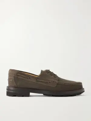 Brioni Suede Boat Shoes - Brown