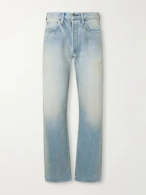 FULLCOUNT Straight-leg Distressed Jeans - Blue