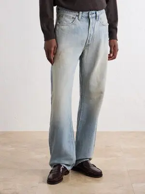 FULLCOUNT Straight-leg Distressed Jeans