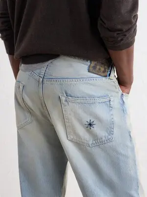 FULLCOUNT Straight-leg Distressed Jeans