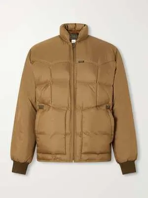 Ralph Lauren Leather-trimmed Quilted Shell Padded Bomber Jacket