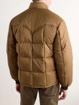 Ralph Lauren Leather-trimmed Quilted Shell Padded Bomber Jacket