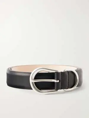 DEHANCHE 3cm Hollyhock Full-grain Leather Belt - Black