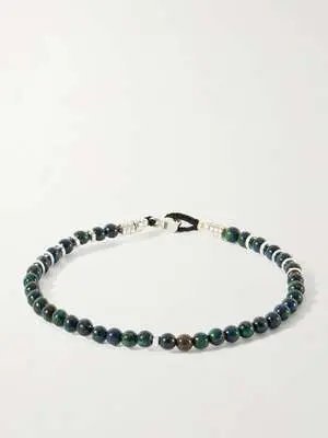 MIKIA Circle 4 Sterling Silver Multi-stone Beaded Bracelet