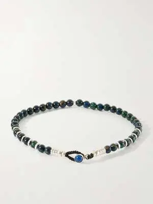 MIKIA Circle 4 Sterling Silver Multi-stone Beaded Bracelet