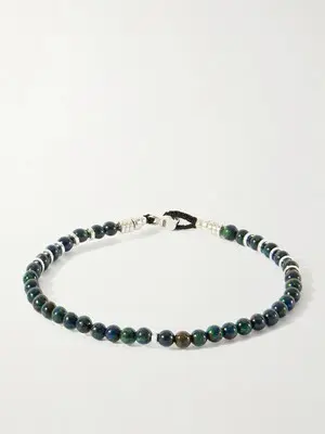 MIKIA Circle 4 Sterling Silver Multi-stone Beaded Bracelet - Blue