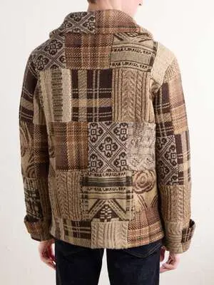 Ralph Lauren Shawl-collar Patchwork Wool-blend Cardigan