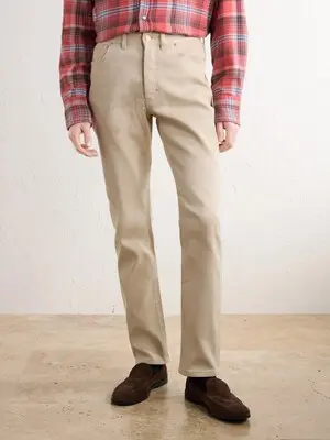 WYTHE Bedford Slim-leg Cotton-corduroy Trousers - Neutrals