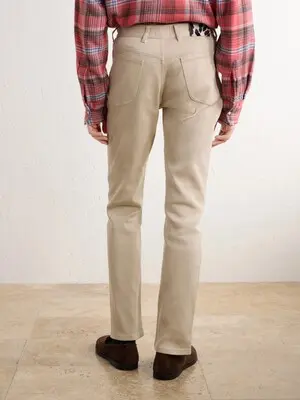 WYTHE Bedford Slim-leg Cotton-corduroy Trousers - Neutrals